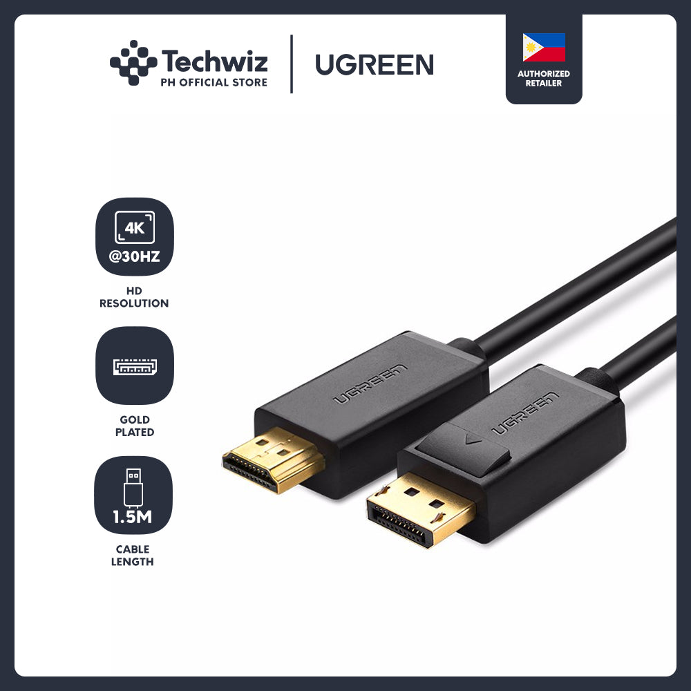 UGREEN 4K DP DisplayPort (Source) HDMI (Display) Cable - PH – TechWizPH