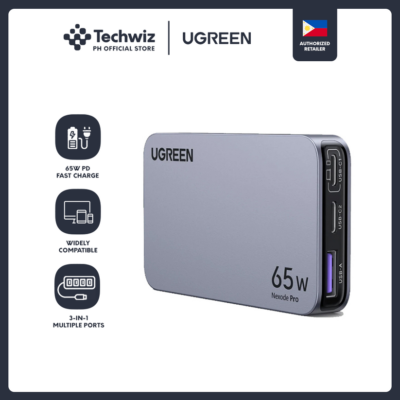 UGREEN Nexode Pro 65W 3-Port GaN Ultra-Slim Fast Charger-PH – TechWizPH